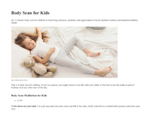 Body Scan for Kids | REVELATIONS IN EDUCATION